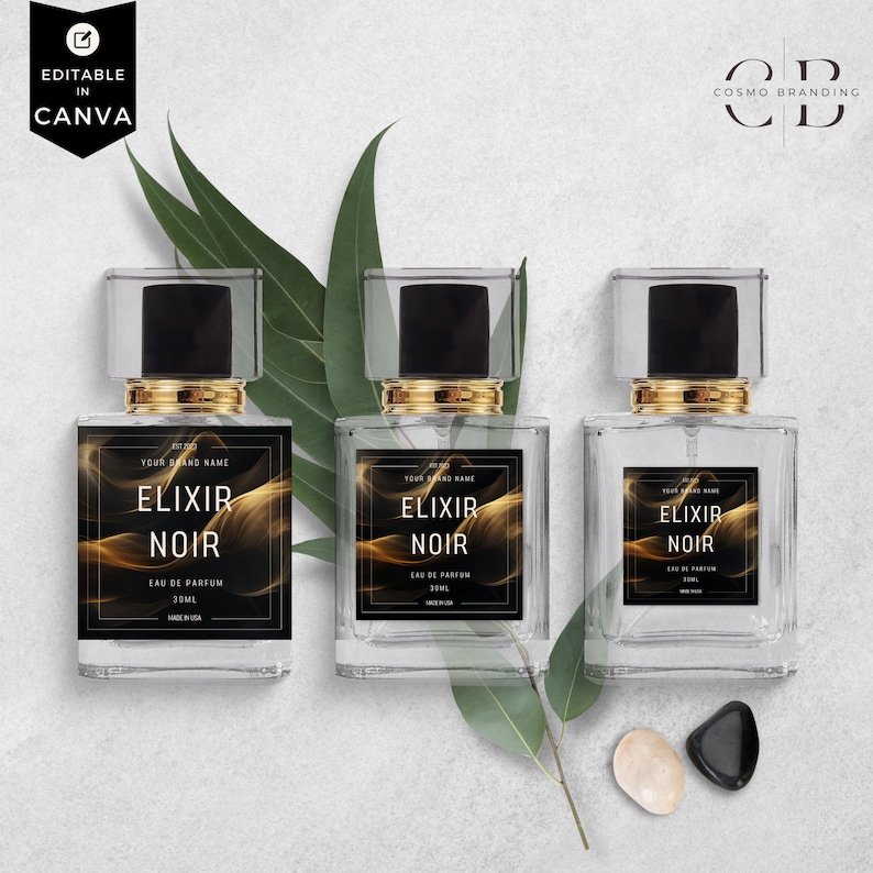 Editable Perfume Bottle Label, Custom Fragrance Canva Design, DIY ...