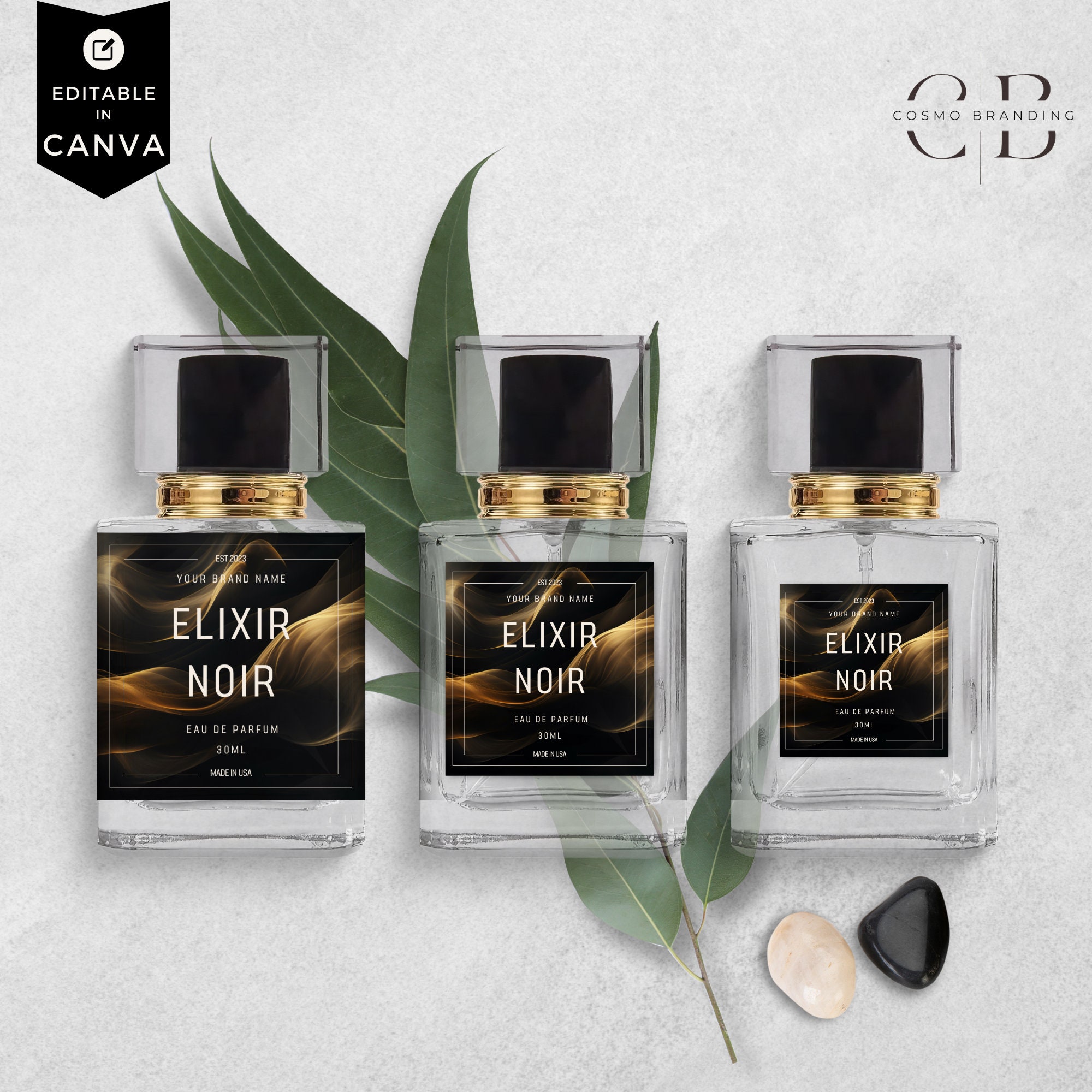 Editable Perfume Bottle Label, Custom Fragrance Canva Design, DIY ...