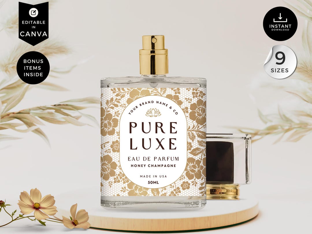 Editable Perfume Bottle Label, Custom Fragrance Canva Design, DIY ...