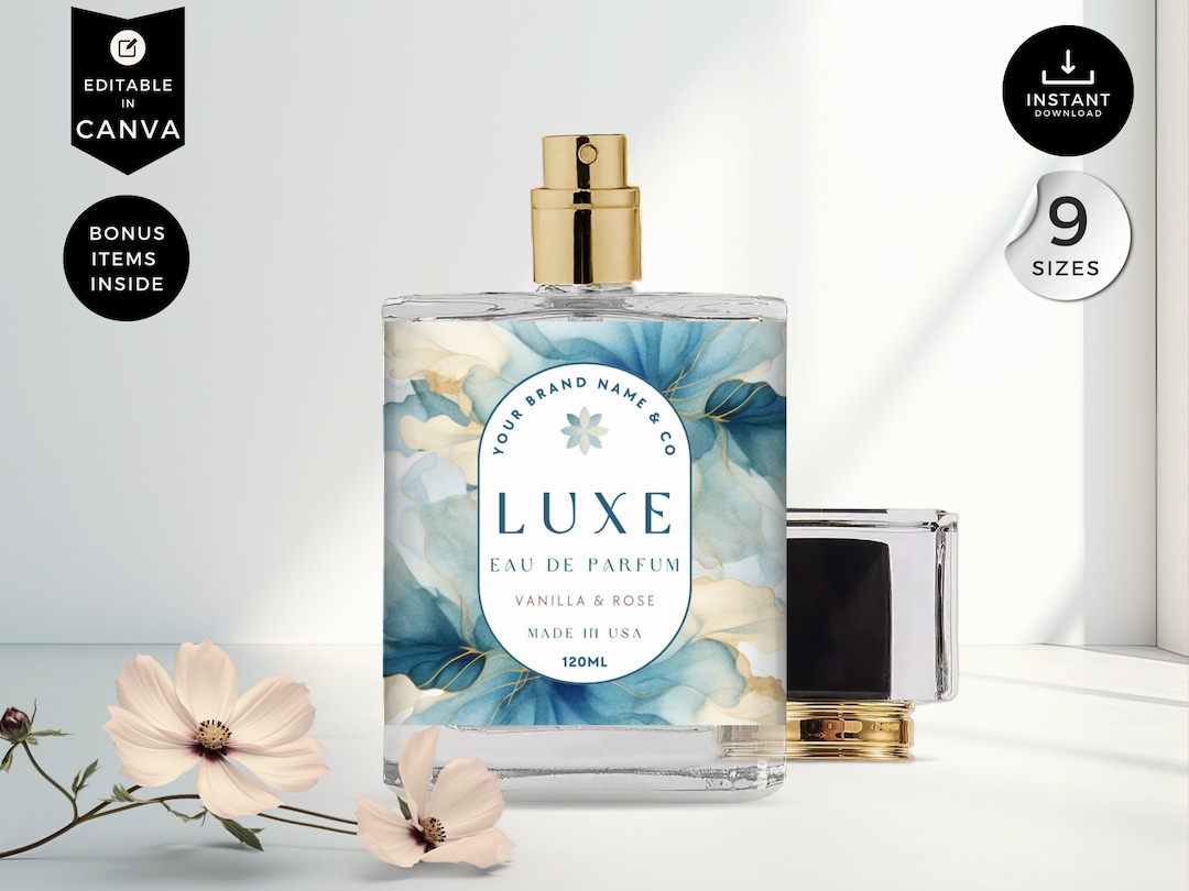 Editable Perfume Bottle Label, Custom Fragrance Canva Design, DIY ...