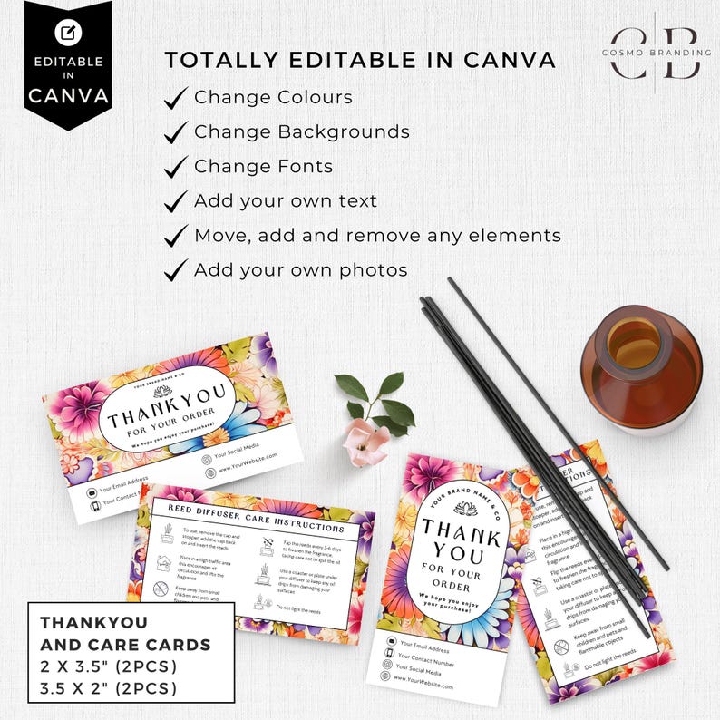Editable Reed Diffuser Template, DIY Canva Product Labels, Room ...