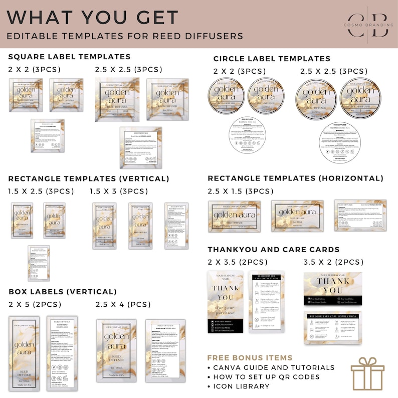 Editable Reed Diffuser Template, DIY Canva Product Labels, Room ...