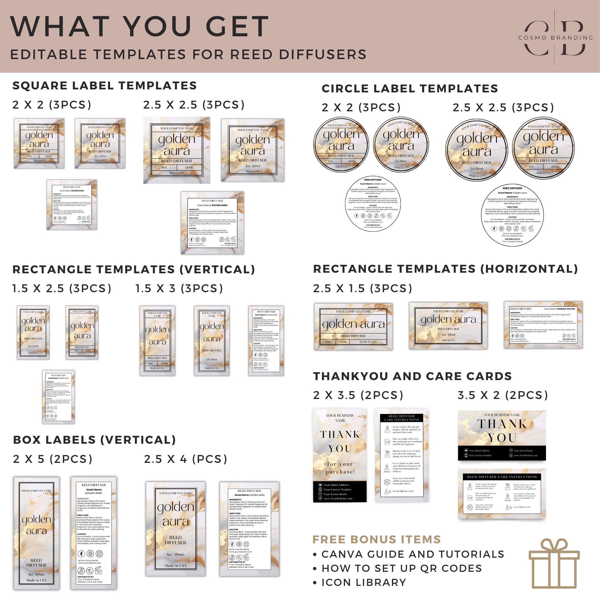 Editable Reed Diffuser Template, DIY Canva Product Labels, Room ...