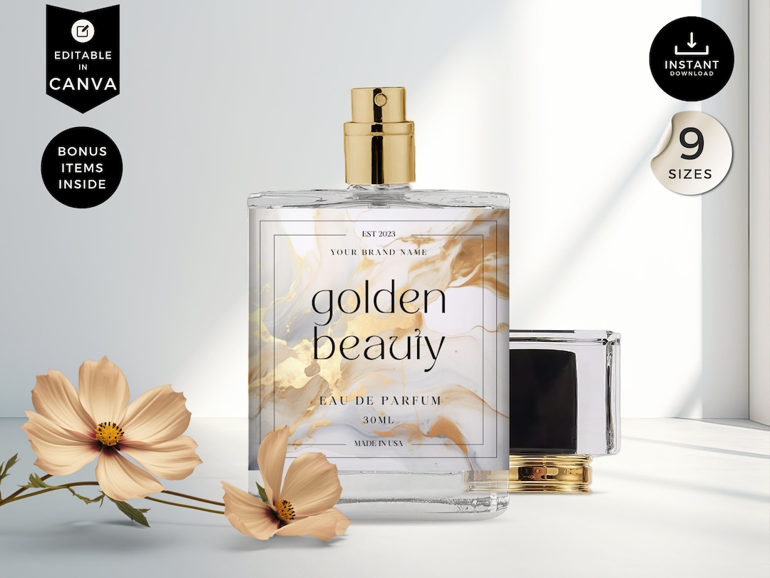 Editable Perfume Bottle Label, Custom Fragrance Canva Design, DIY ...