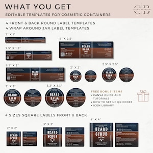 Editable Cosmetic Container Label Templates, Men Care Product, Jar ...