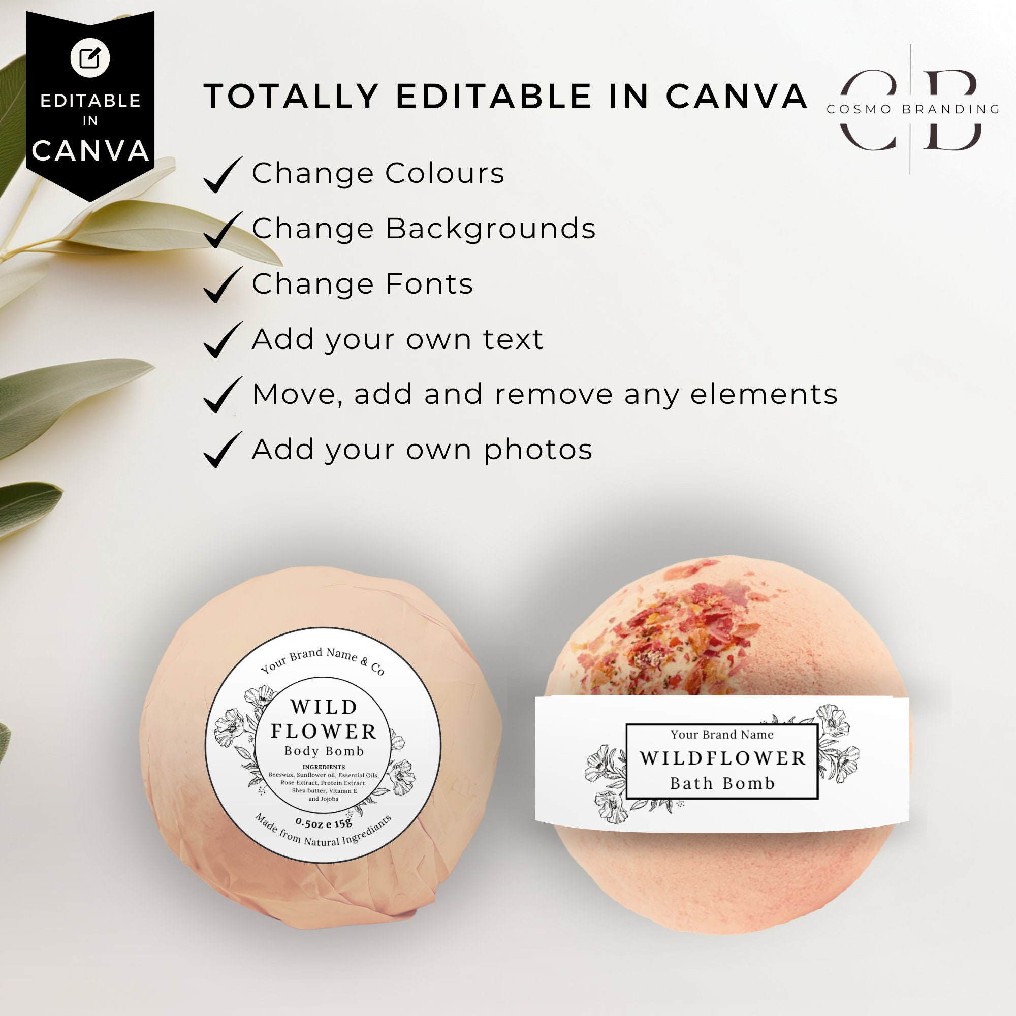 Bath Bomb Labels, Soap Label Template, Cosmetic Label Templates, DIY ...