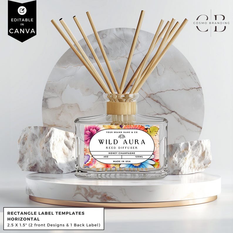 Editable Reed Diffuser Template, DIY Canva Product Labels, Room ...