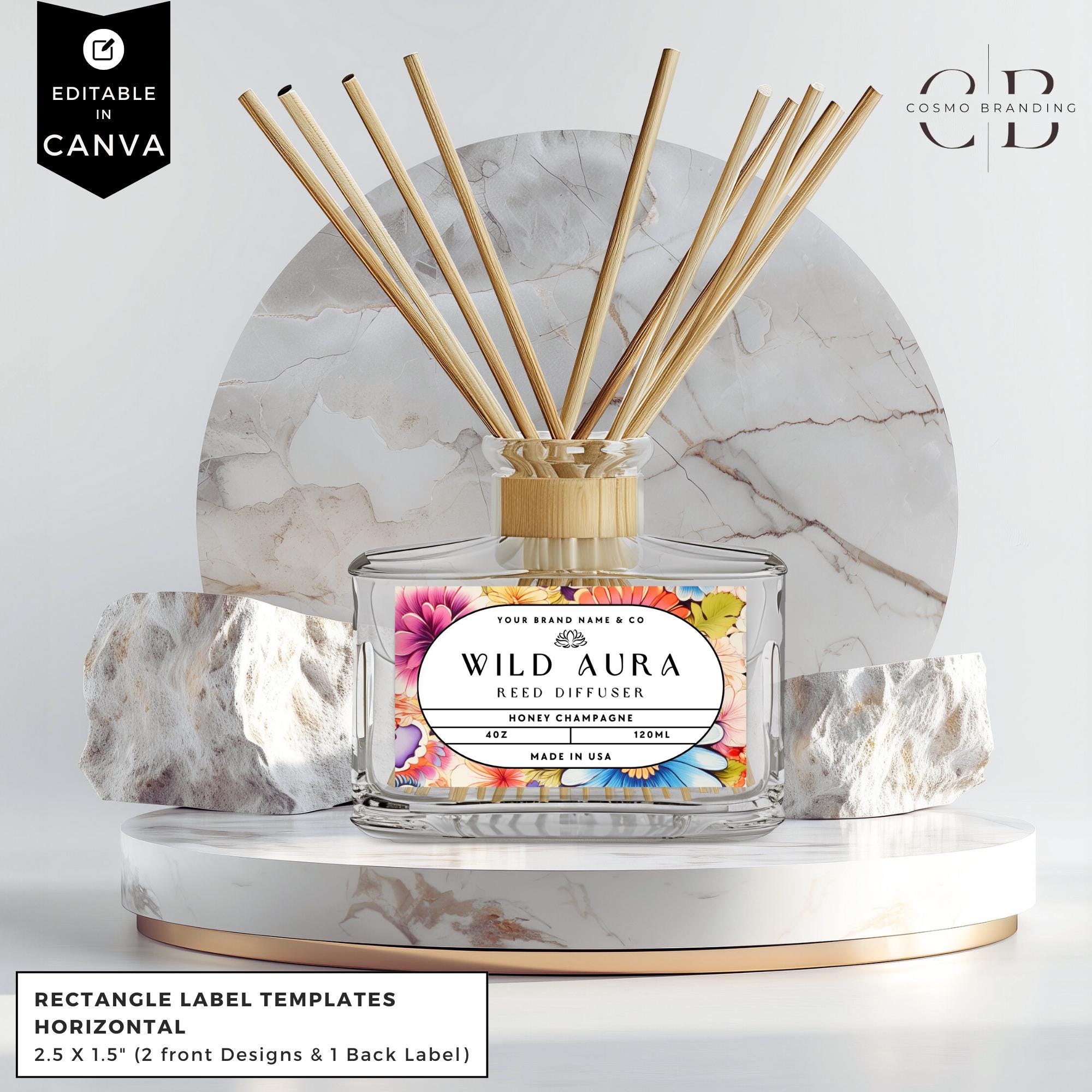 Editable Reed Diffuser Template, DIY Canva Product Labels, Room ...