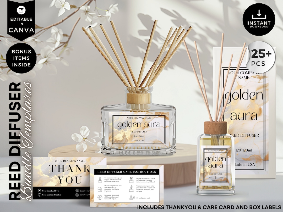 Editable Reed Diffuser Template, DIY Canva Product Labels, Room ...