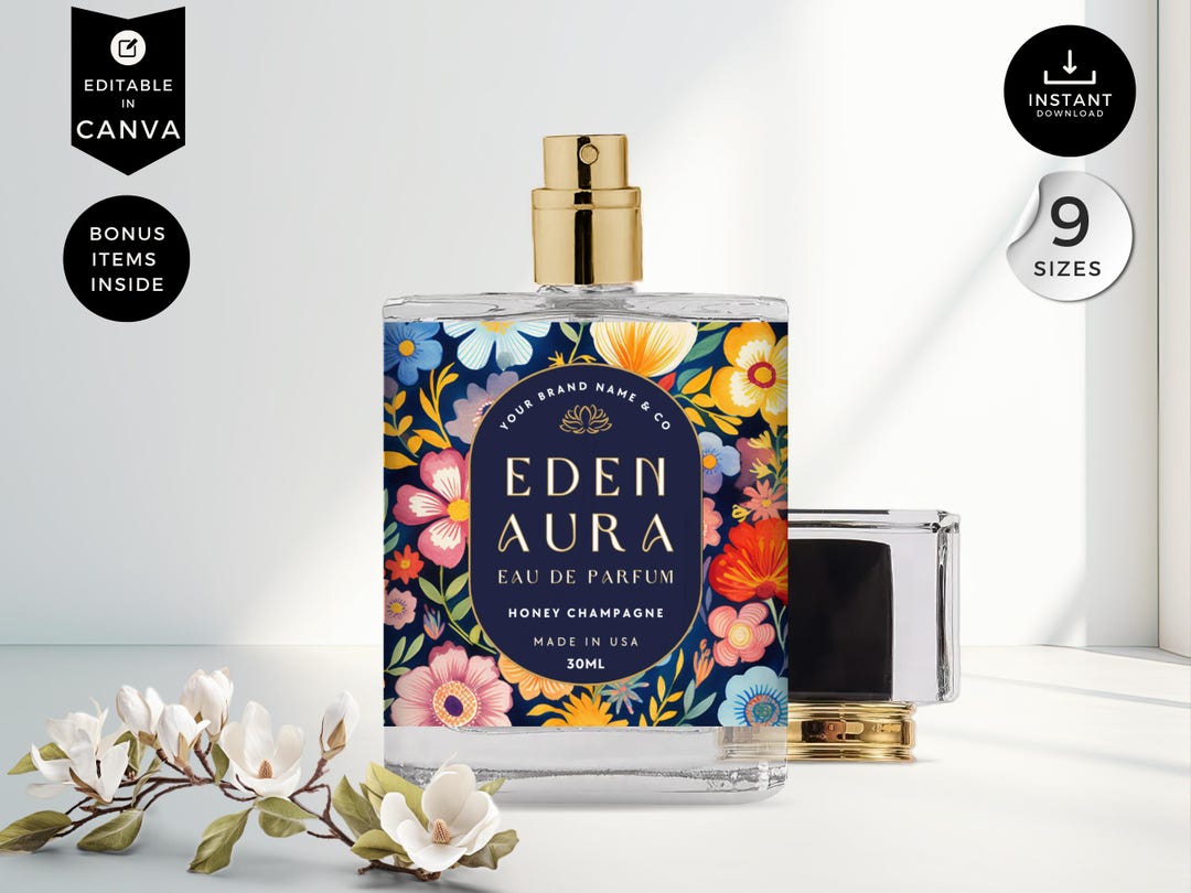 Editable Perfume Bottle Label, Custom Fragrance Canva Design, DIY ...