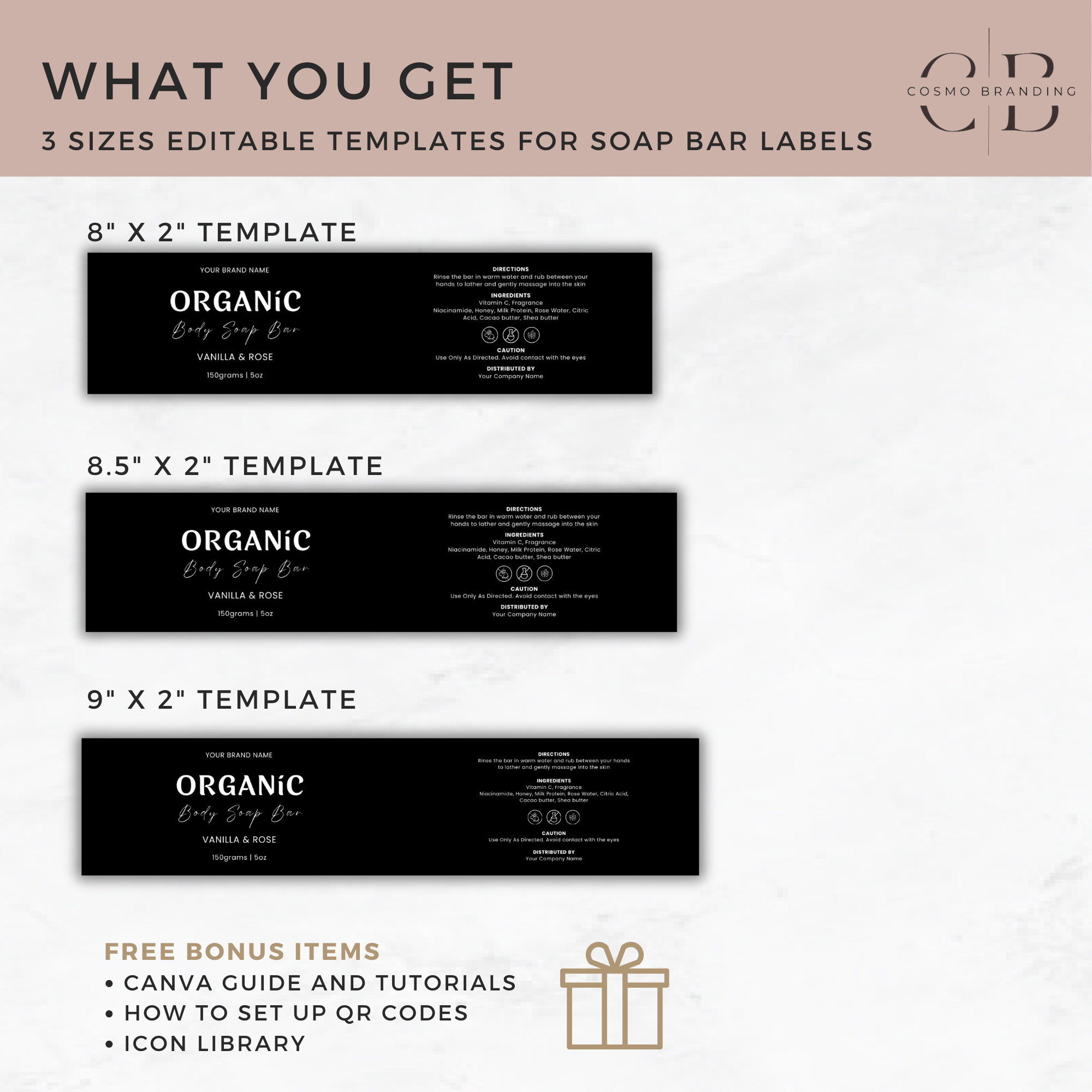 Editable Soap Label Template, Soap Label Design, Modern Minimal Soap ...