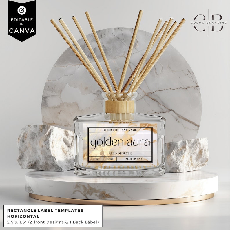 Editable Reed Diffuser Template, DIY Canva Product Labels, Room ...