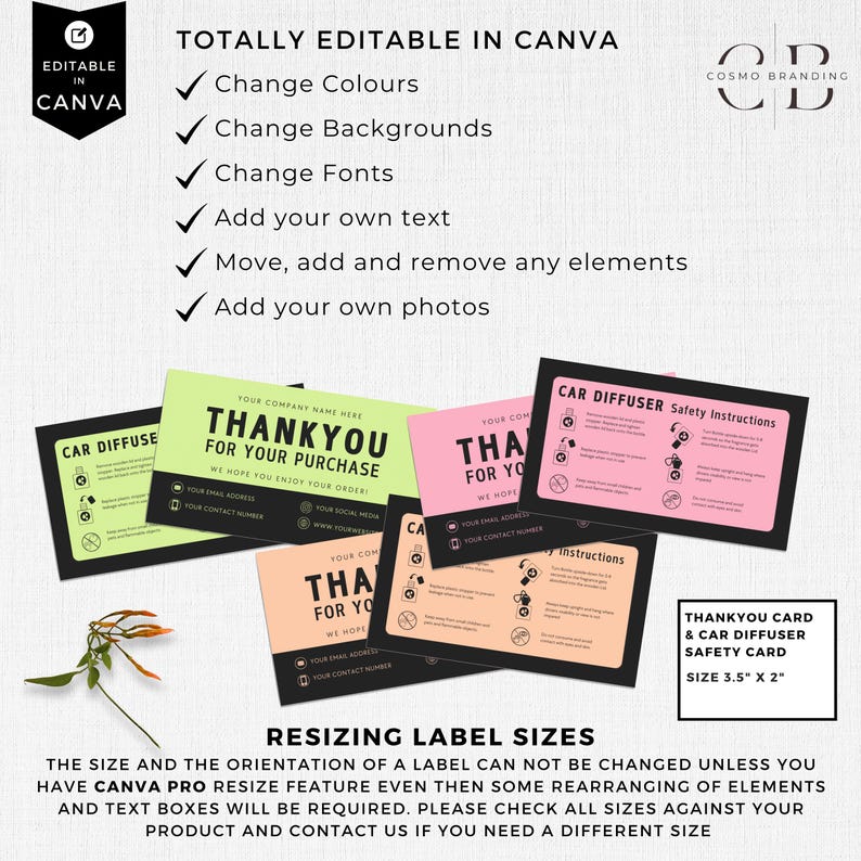 Editable Car Diffuser Label Templates, Canva Hanging Fragrance Design ...