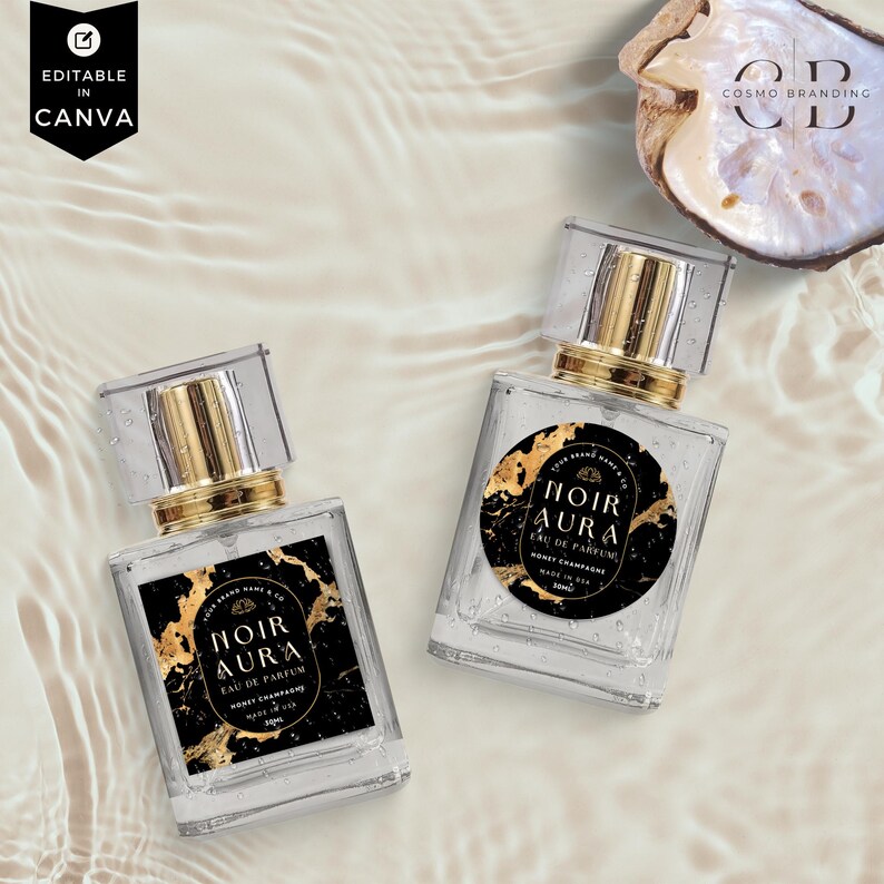 Editable Perfume Bottle Label, Custom Fragrance Canva Design, DIY ...