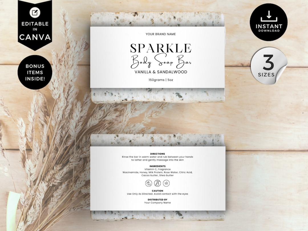 Editable Soap Label Template, Soap Label Design, Modern Minimal Soap ...