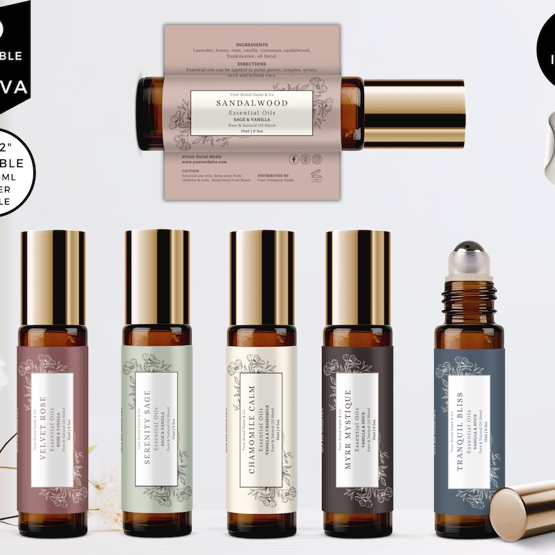 Roller Bottle Labels - Etsy