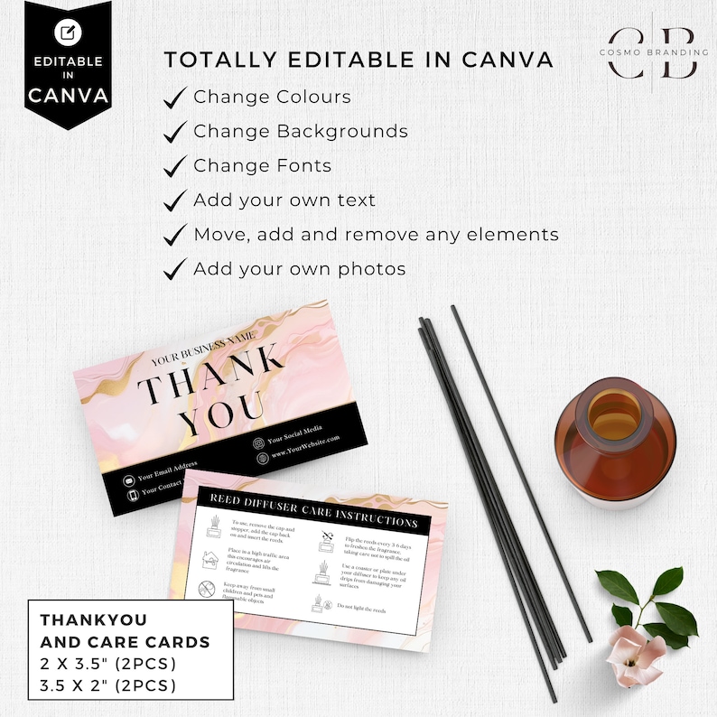 Editable Reed Diffuser Template, DIY Canva Product Labels, Room ...