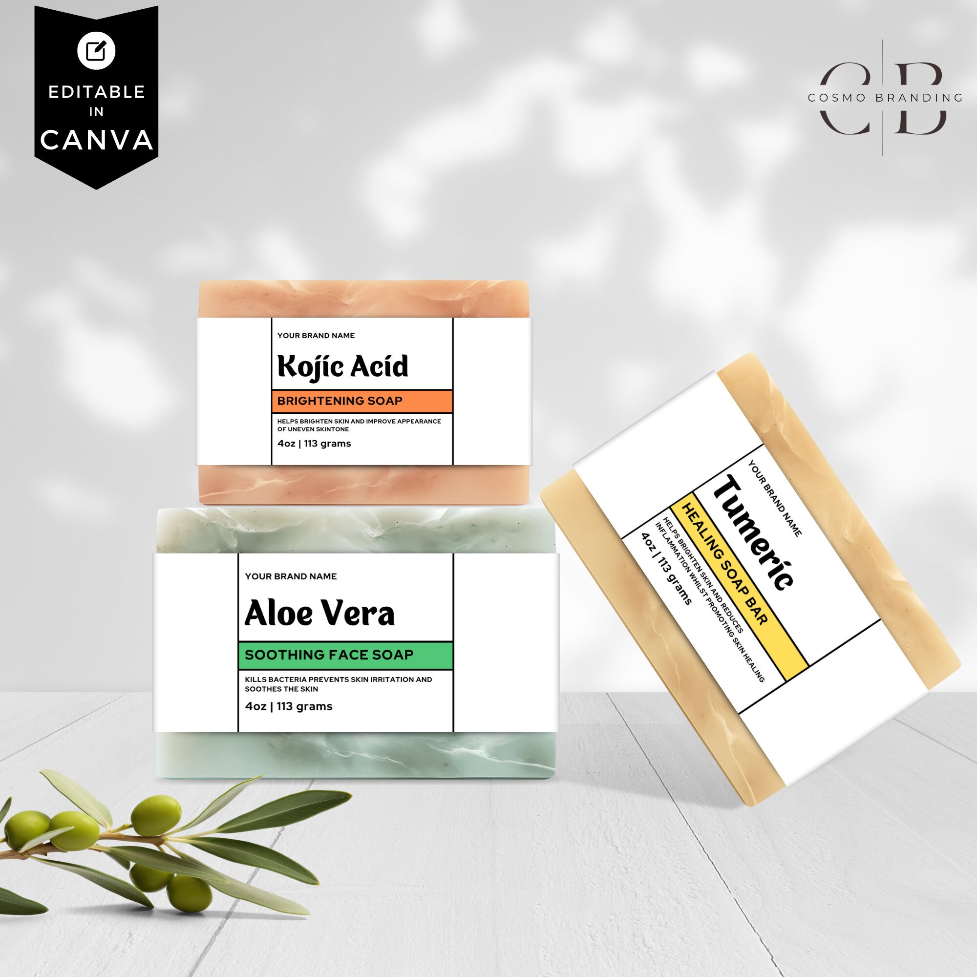 Soap Label Template, DIY Printable Soap Labels, Editable Soap Band ...