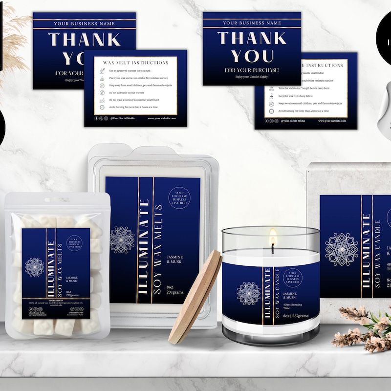 Navy Blue Candle Box - Etsy