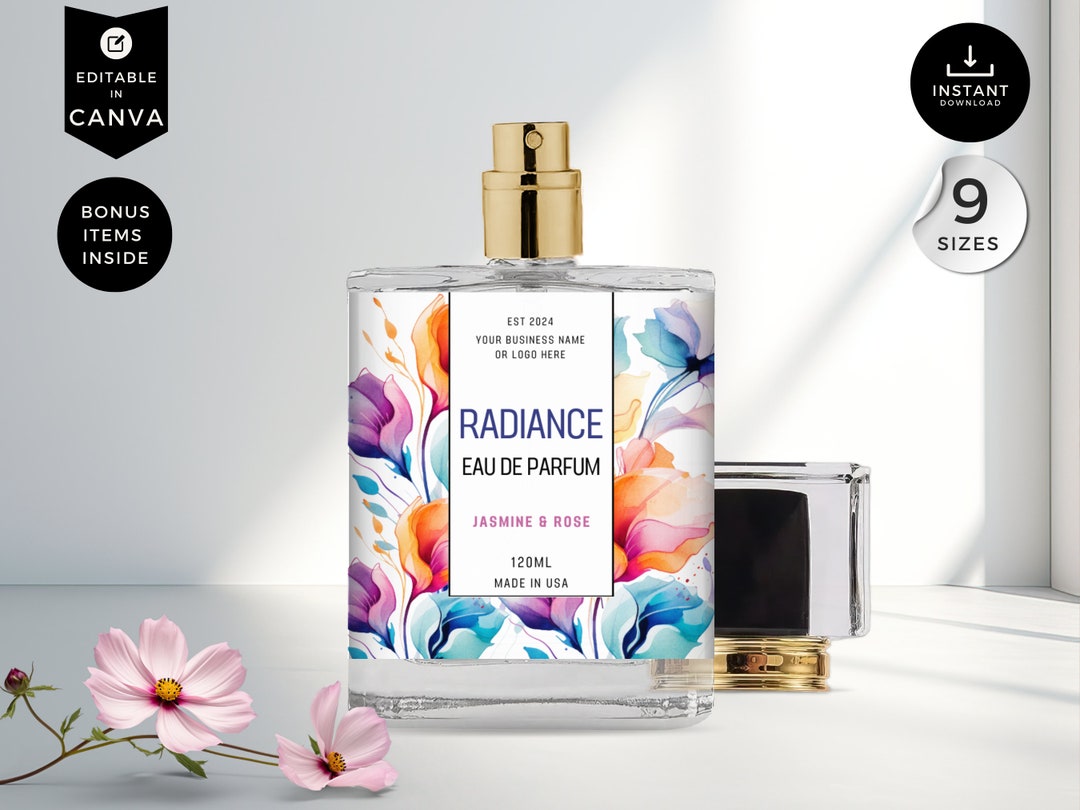 Editable Perfume Bottle Label, Custom Fragrance Canva Design, DIY ...