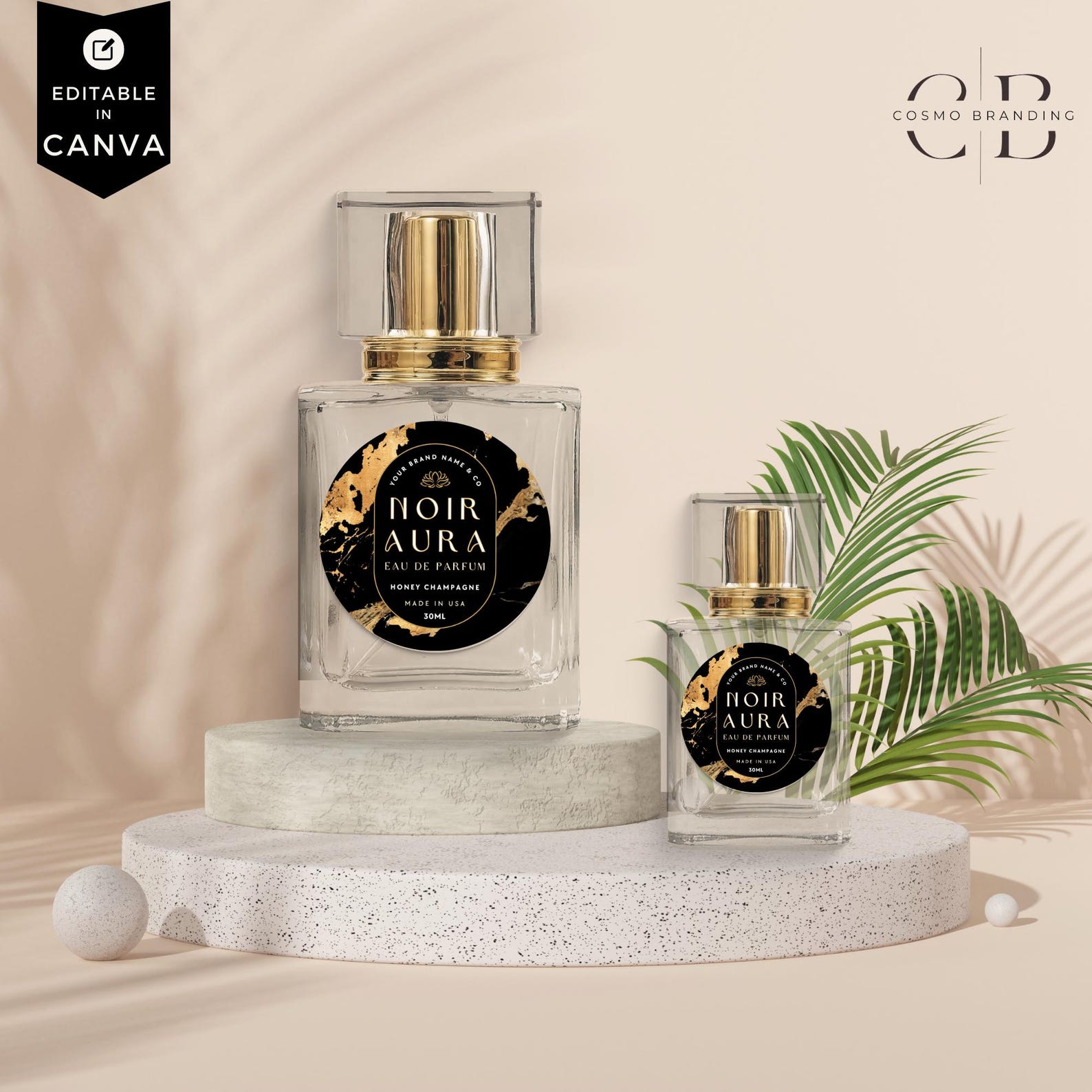 Editable Perfume Bottle Label, Custom Fragrance Canva Design, DIY ...