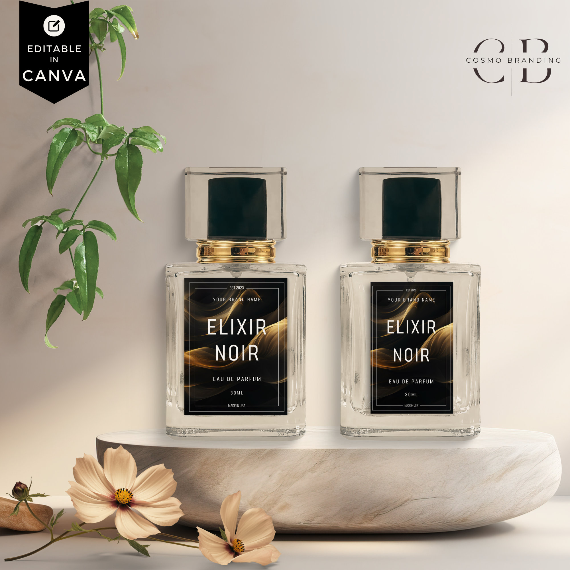 Editable Perfume Bottle Label, Custom Fragrance Canva Design, DIY ...