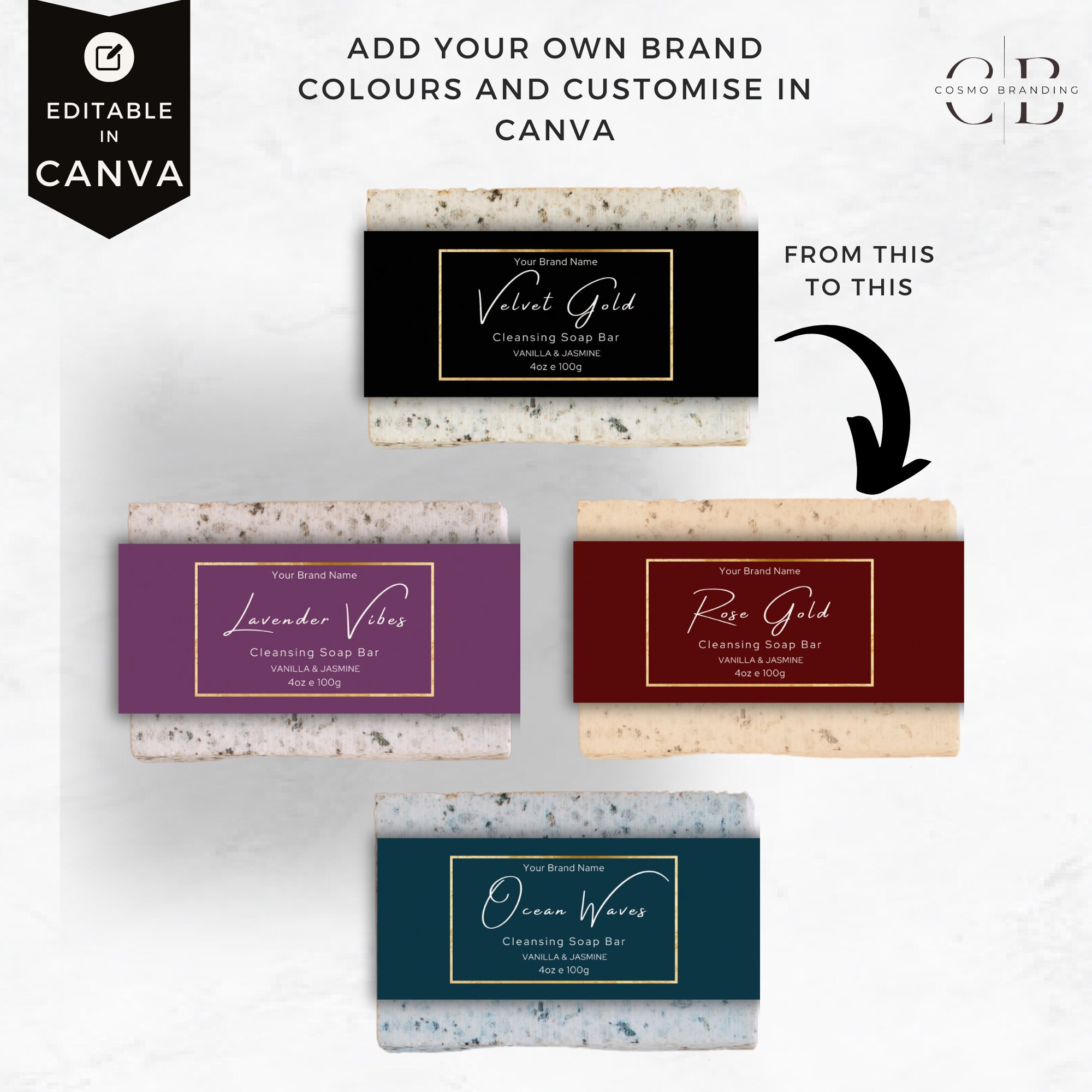 Editable Soap Label, Soap Labels Template, Modern Soap Label, DIY Soap ...