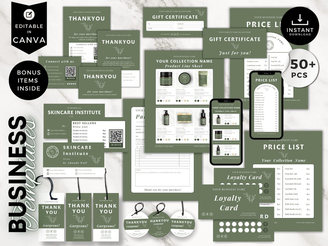 Editable Small Business Templates, Canva Branding Package, DIY Business ...