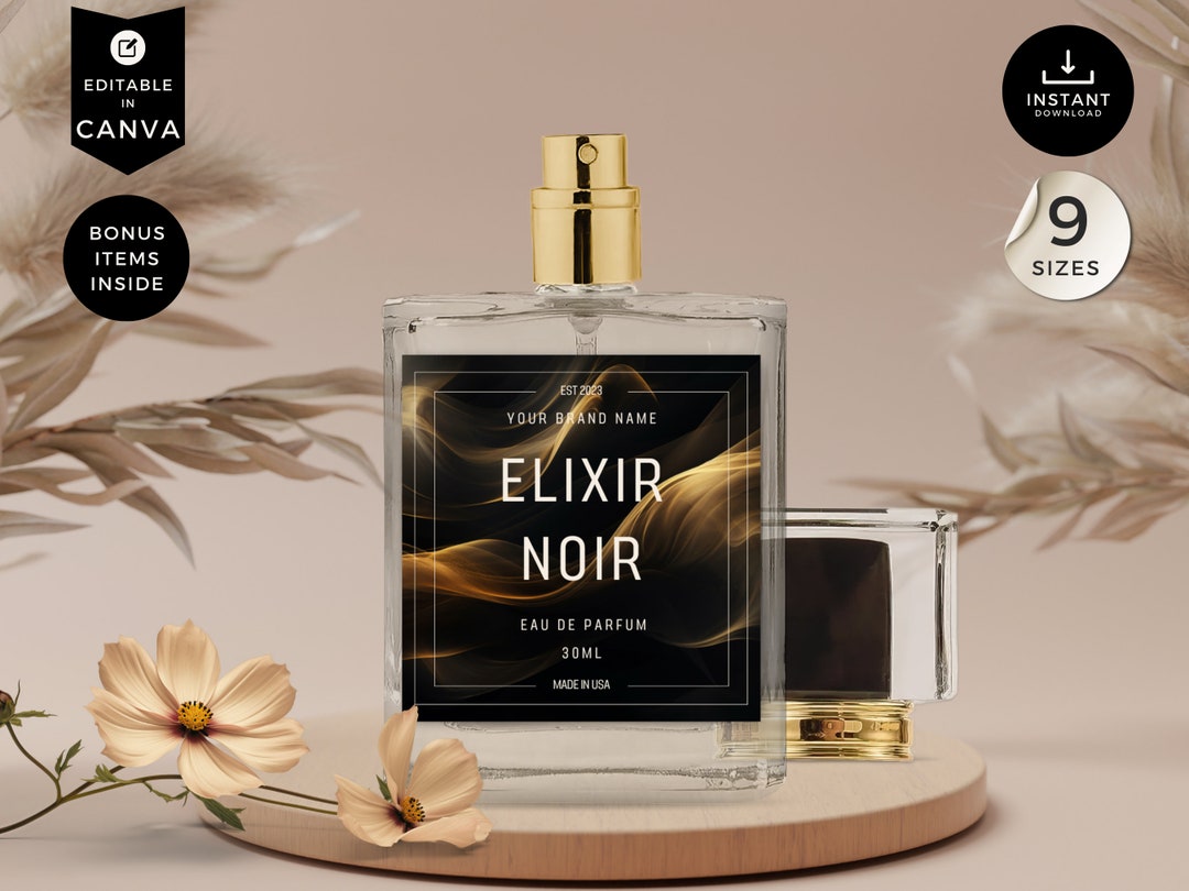 Editable Perfume Bottle Label, Custom Fragrance Canva Design, DIY ...