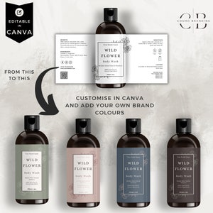 Editable Cosmetic Label Templates, Custom Body Soap Product Label, DIY ...