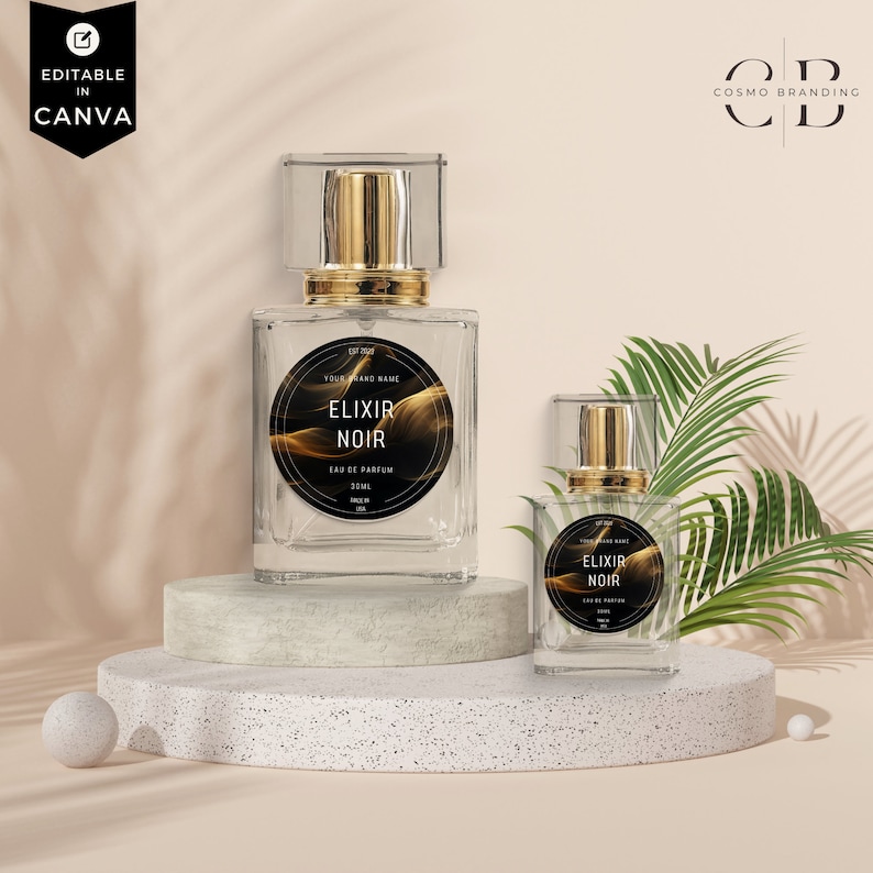 Editable Perfume Bottle Label, Custom Fragrance Canva Design, DIY ...