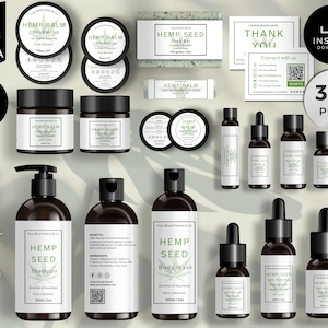 Editable Cosmetic Label Templates, Custom Body Product Label, DIY ...