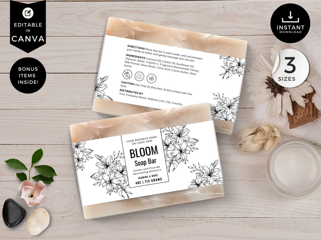 Editable Soap Label, Soap Labels Template, Modern Soap Design, Diy Soap ...