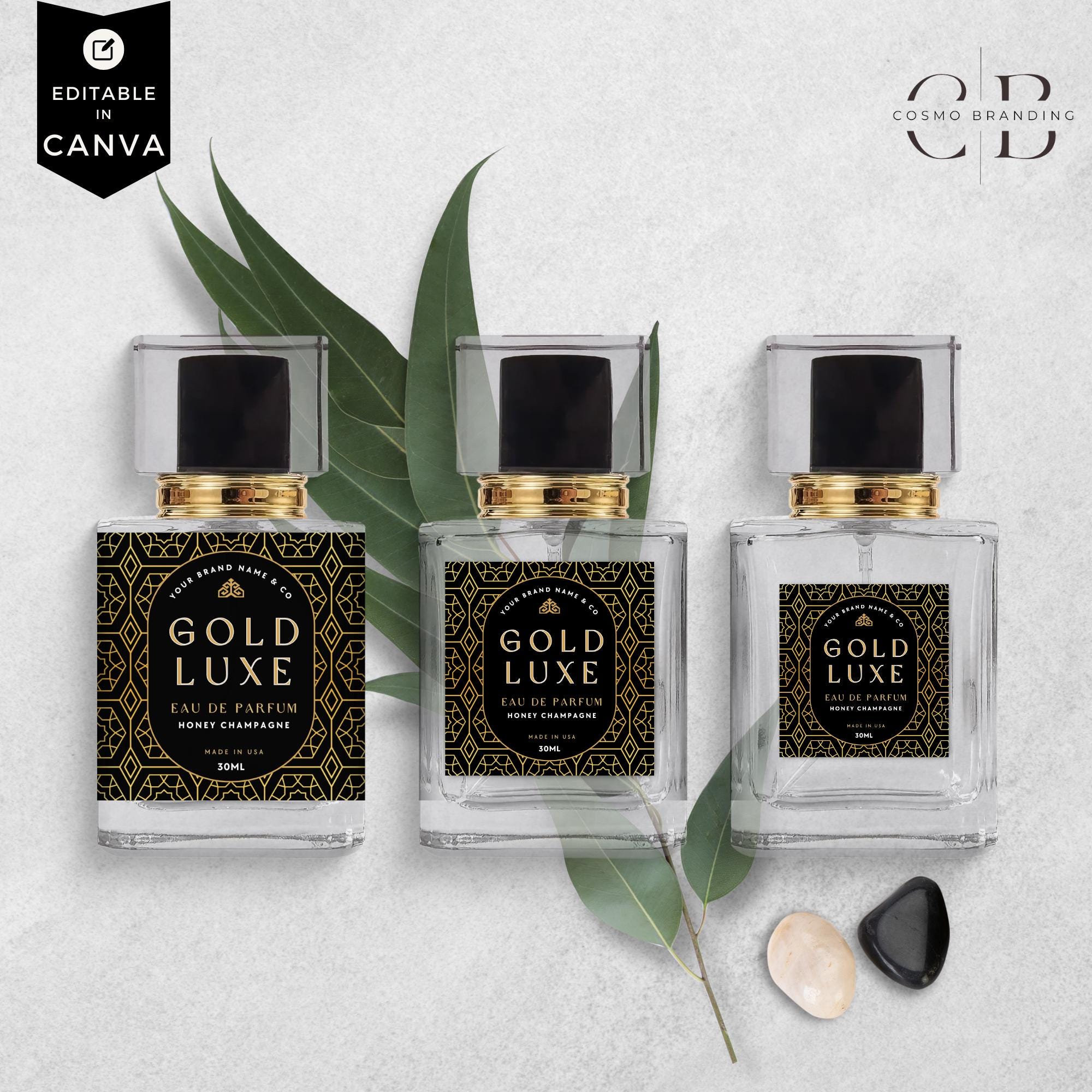 Editable Perfume Bottle Label, Custom Fragrance Canva Design, DIY ...