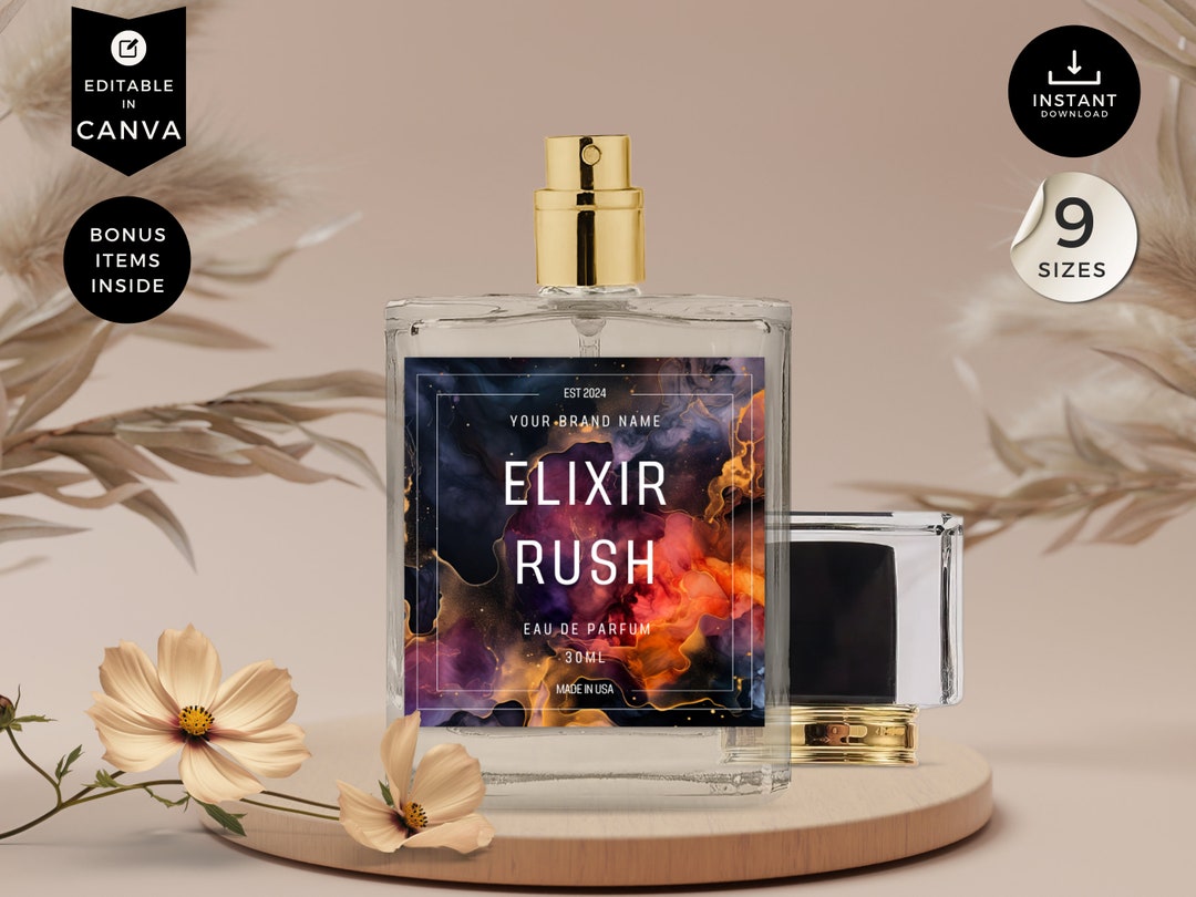 Editable Perfume Bottle Label, Custom Fragrance Canva Design, DIY ...