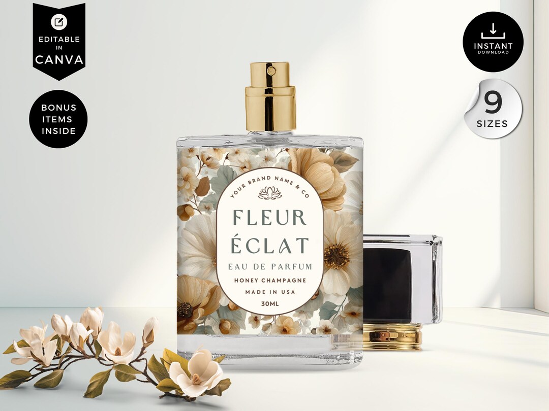 Editable Perfume Bottle Label, Custom Fragrance Canva Design, DIY ...