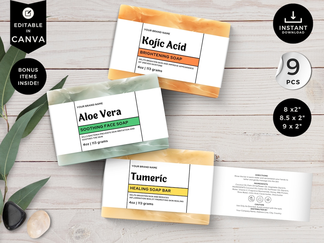 Soap Label Template, DIY Printable Soap Labels, Editable Soap Band ...