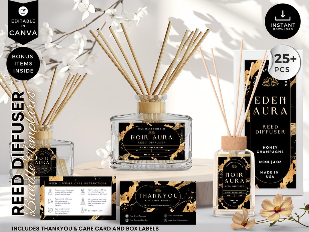 Editable Reed Diffuser Template, DIY Canva Product Labels, Room ...