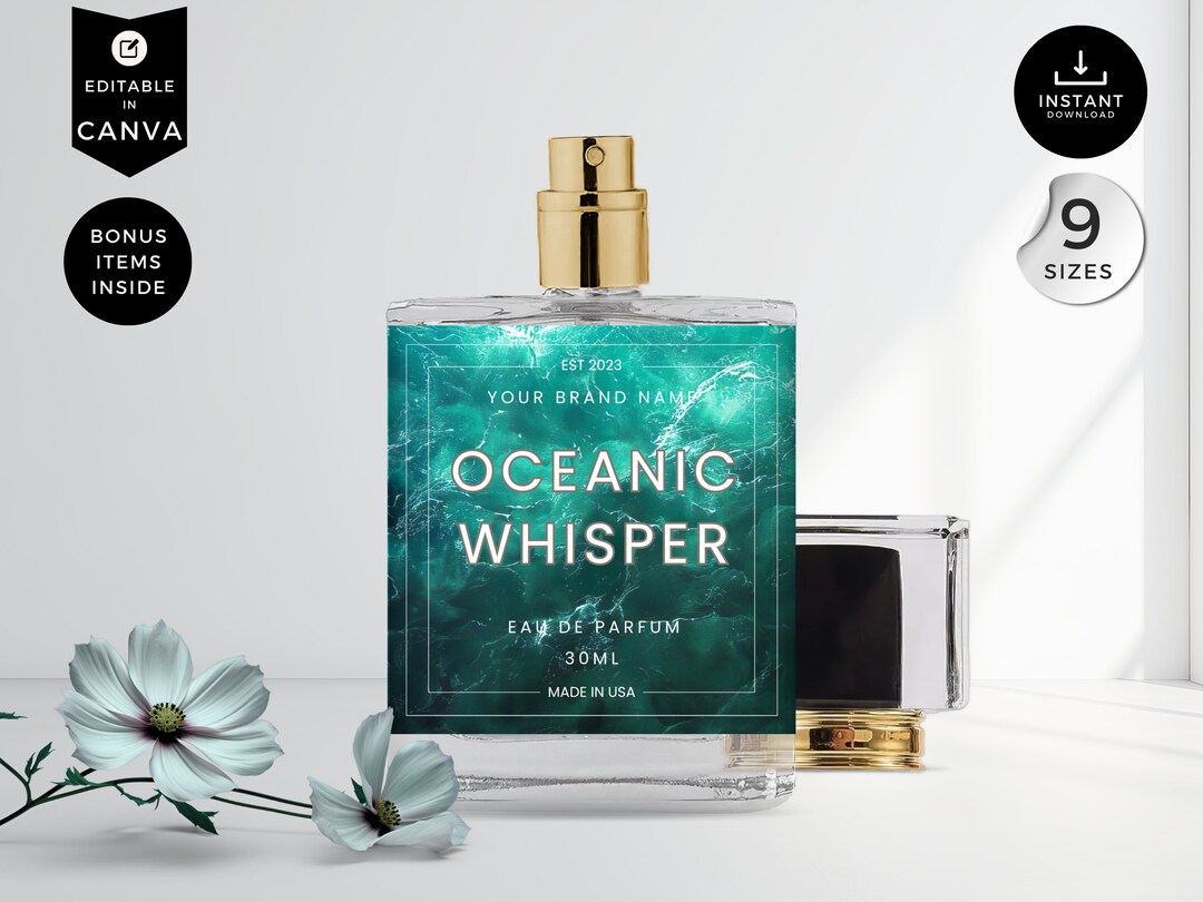 Editable Perfume Bottle Label, Custom Fragrance Canva Design, DIY ...