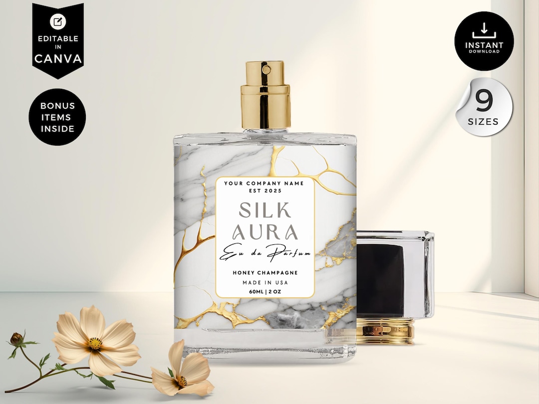 Editable Perfume Bottle Label, Custom Fragrance Canva Design, DIY ...