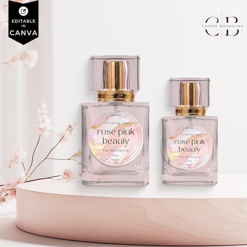 Editable Perfume Bottle Label, Custom Fragrance Canva Design, DIY ...