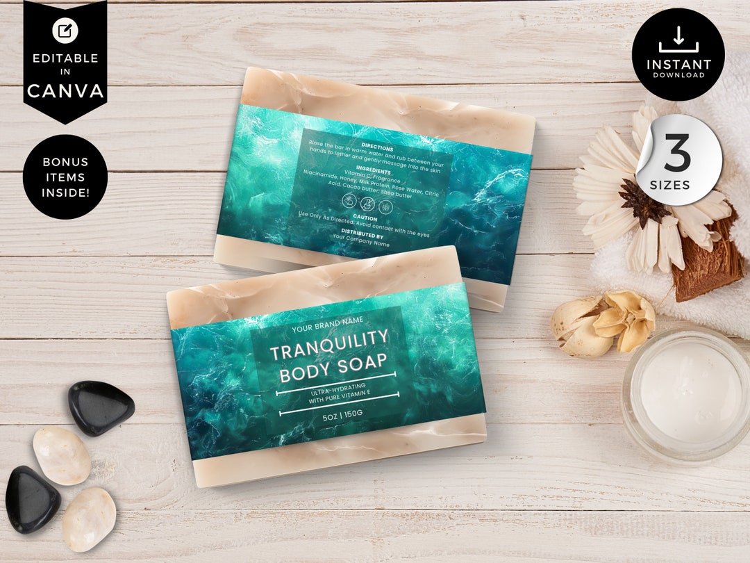 Editable Soap Label, Body Bar Templates, Modern Soap Label, DIY Soap ...