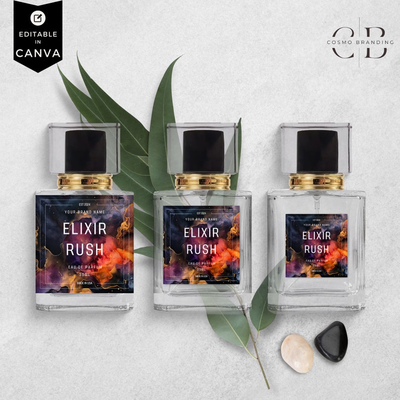 Editable Perfume Bottle Label, Custom Fragrance Canva Design, DIY ...