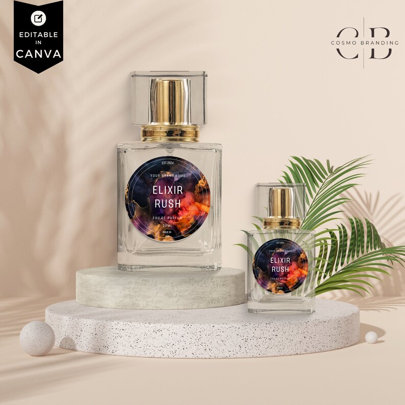 Editable Perfume Bottle Label, Custom Fragrance Canva Design, DIY ...