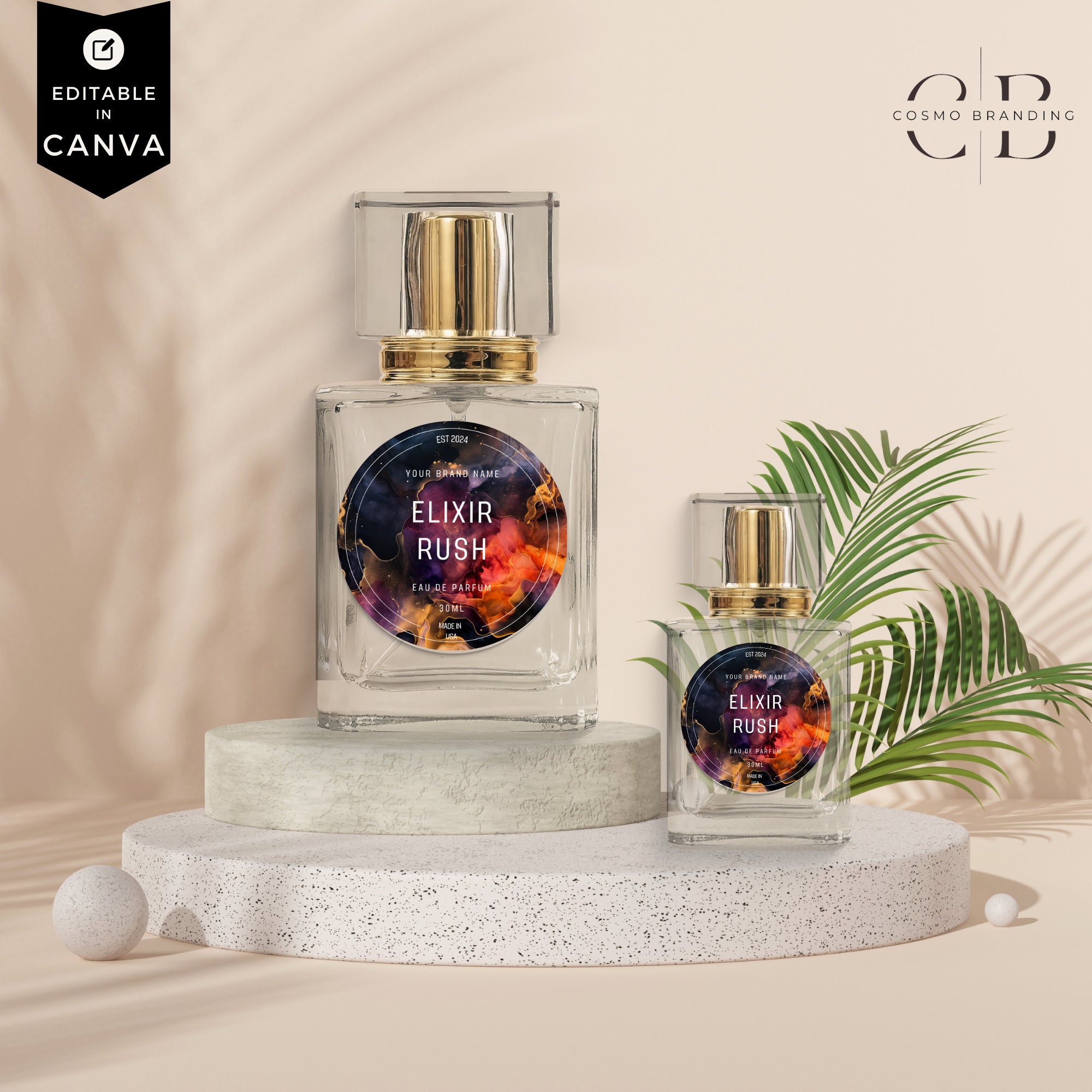 Editable Perfume Bottle Label, Custom Fragrance Canva Design, DIY ...