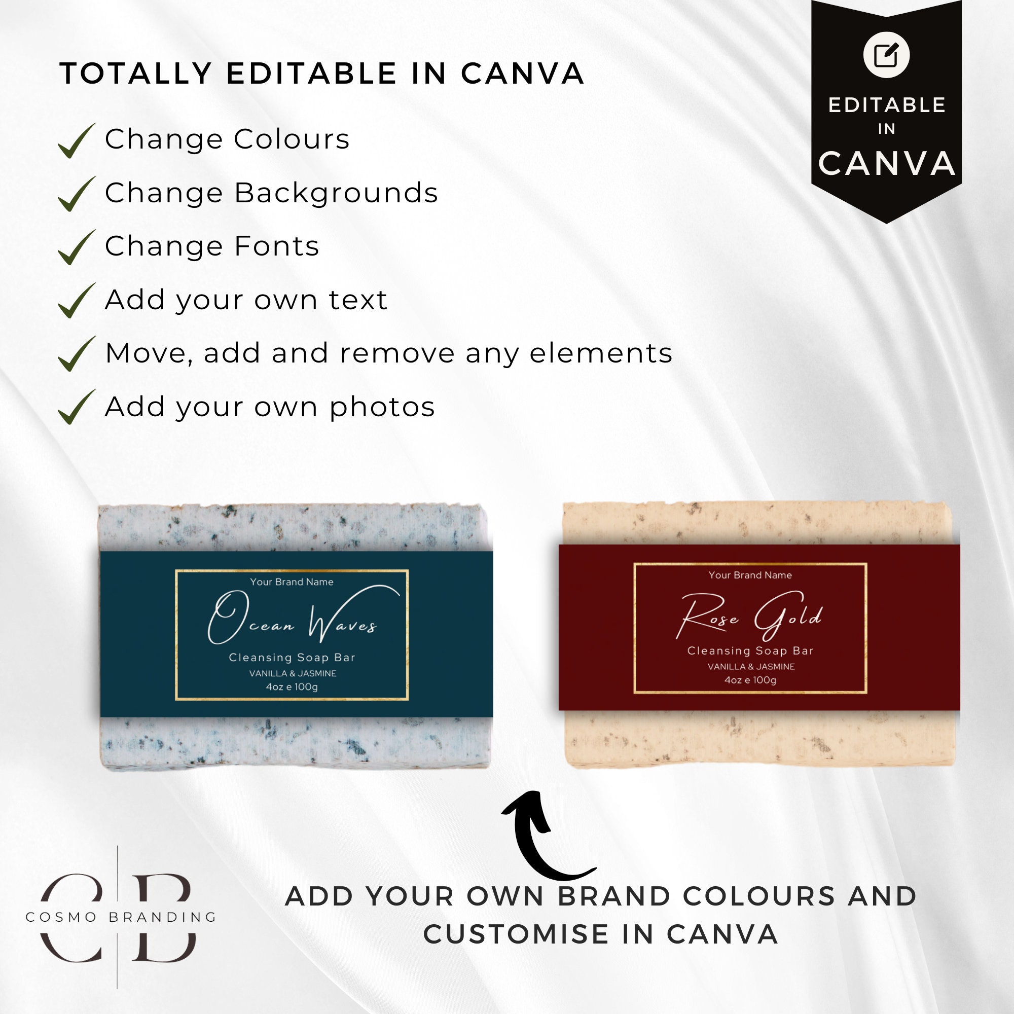 Editable Soap Label, Soap Labels Template, Modern Soap Label, DIY Soap ...