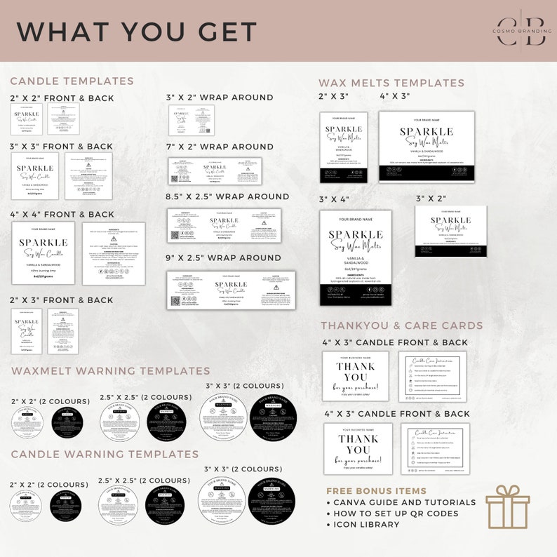 Elegant Luxury Candle and Wax Melt Label Template Bundle, Canva ...