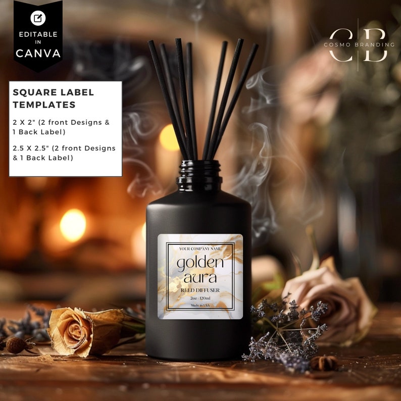 Editable Reed Diffuser Template, DIY Canva Product Labels, Room ...