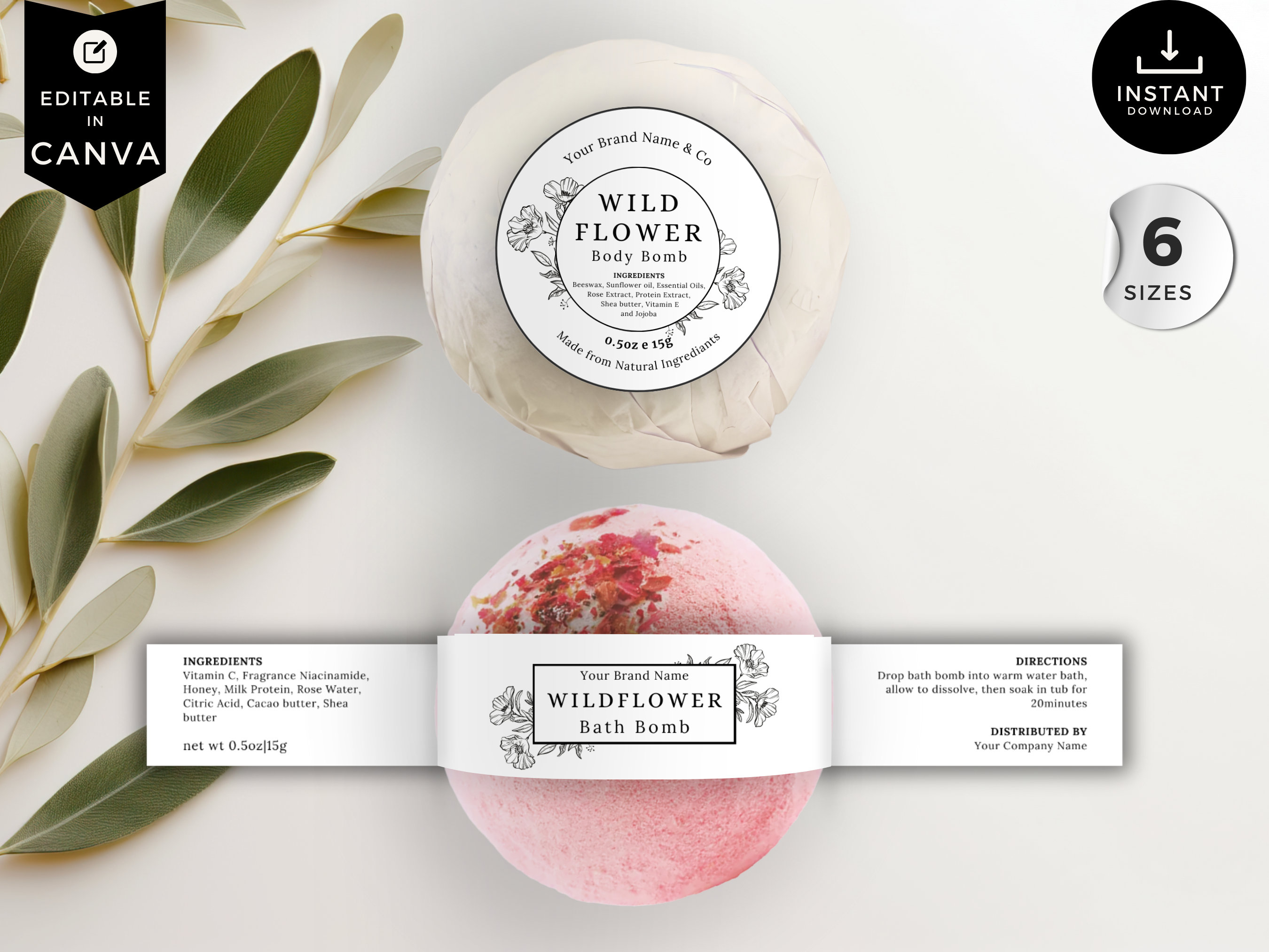 Bath Bomb Labels, Soap Label Template, Cosmetic Label Templates, DIY ...