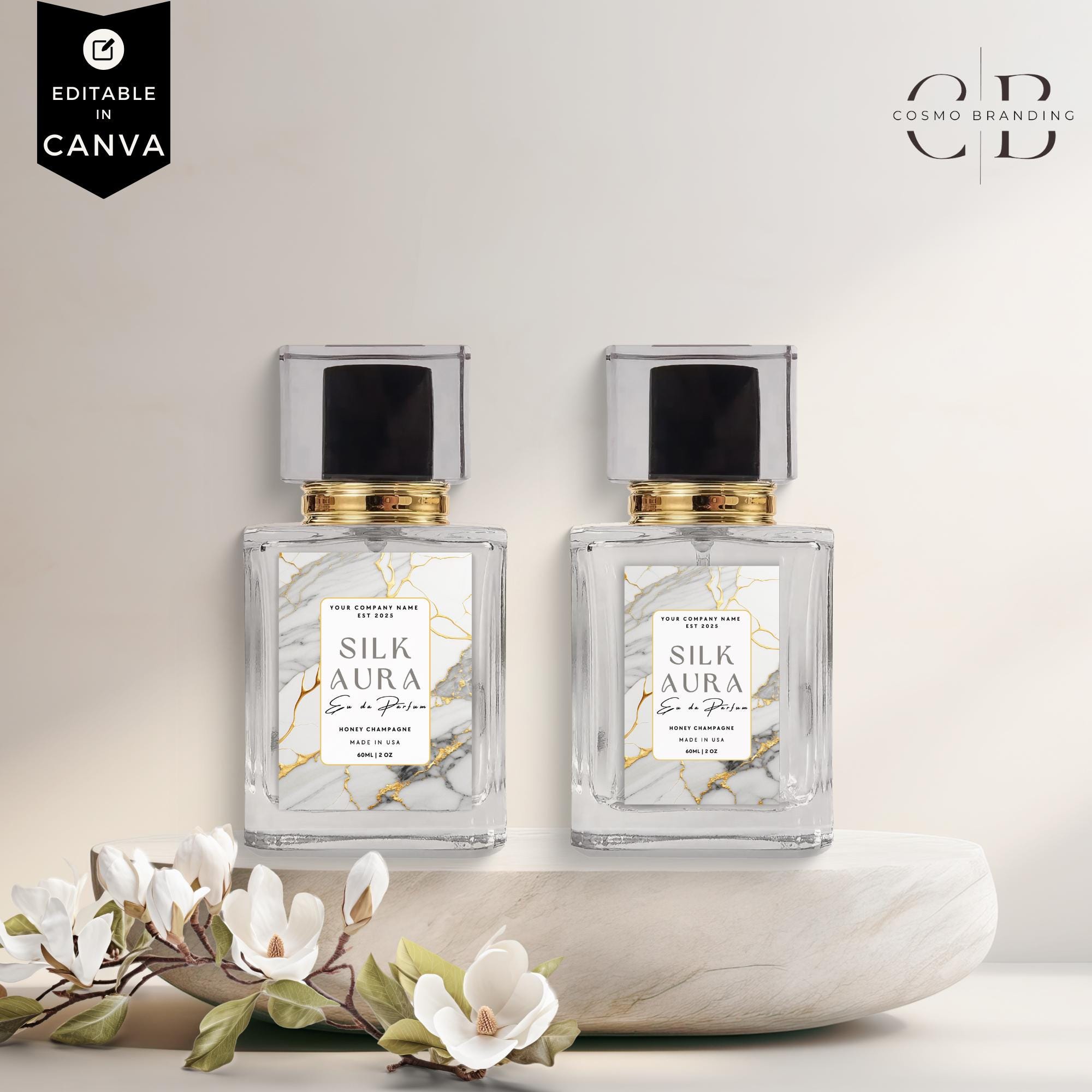 Editable Perfume Bottle Label, Custom Fragrance Canva Design, DIY ...